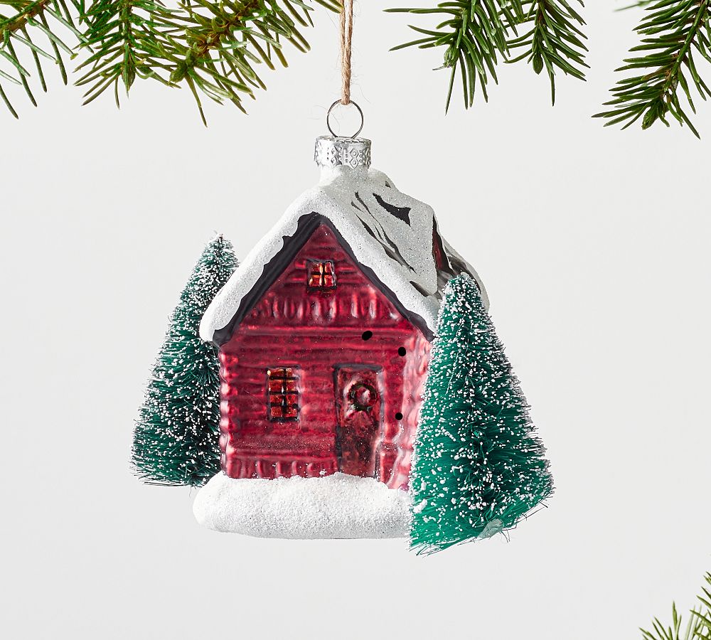 Light Up Mercury Glass Cottage Ornament | Pottery Barn