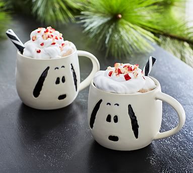 Peanuts™ Snoopy™ Face Stoneware Mug | Pottery Barn