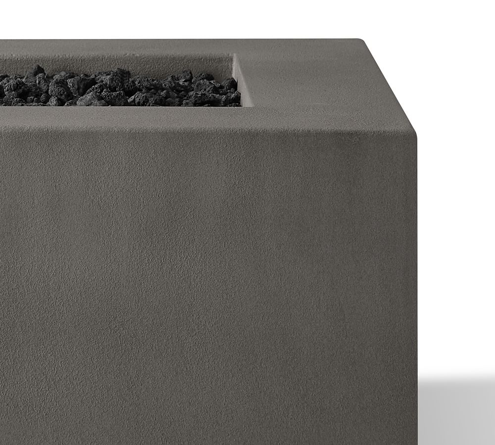 Arbor Concrete Low Rectangular Fire Pit Table | Pottery Barn