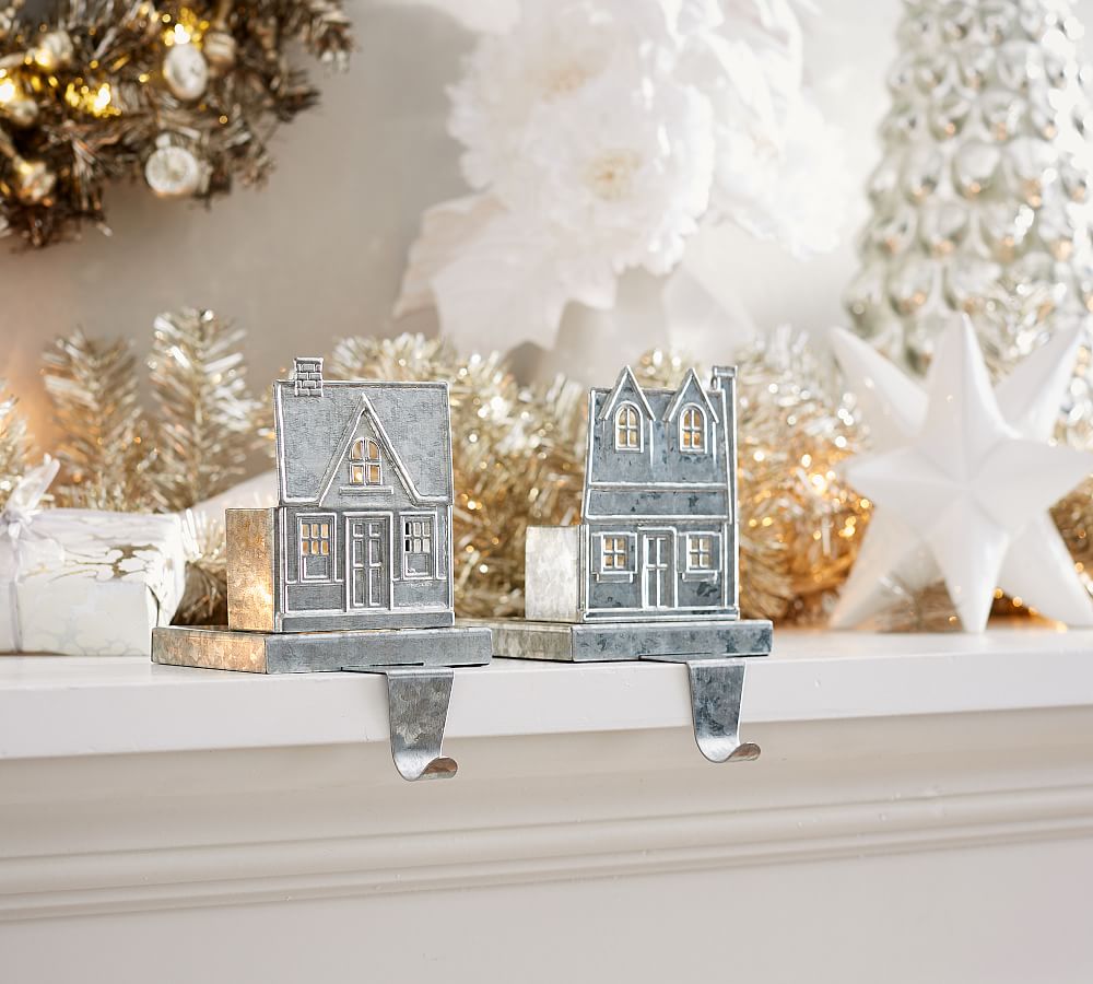 Galvanized Village Stocking Holders | Pottery Barn