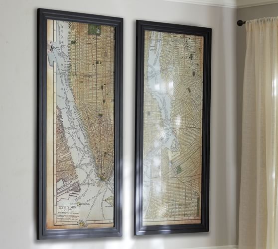 Framed New York City Map Dyptich | Wall Art | Pottery Barn