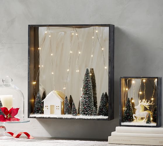 Christmas Scene Lit Shadowbox | Wall Decor | Pottery Barn