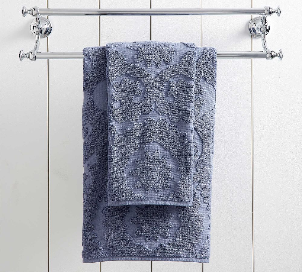 Loraya Sculpted Suzani Decorative Bath Towel | Pottery Barn