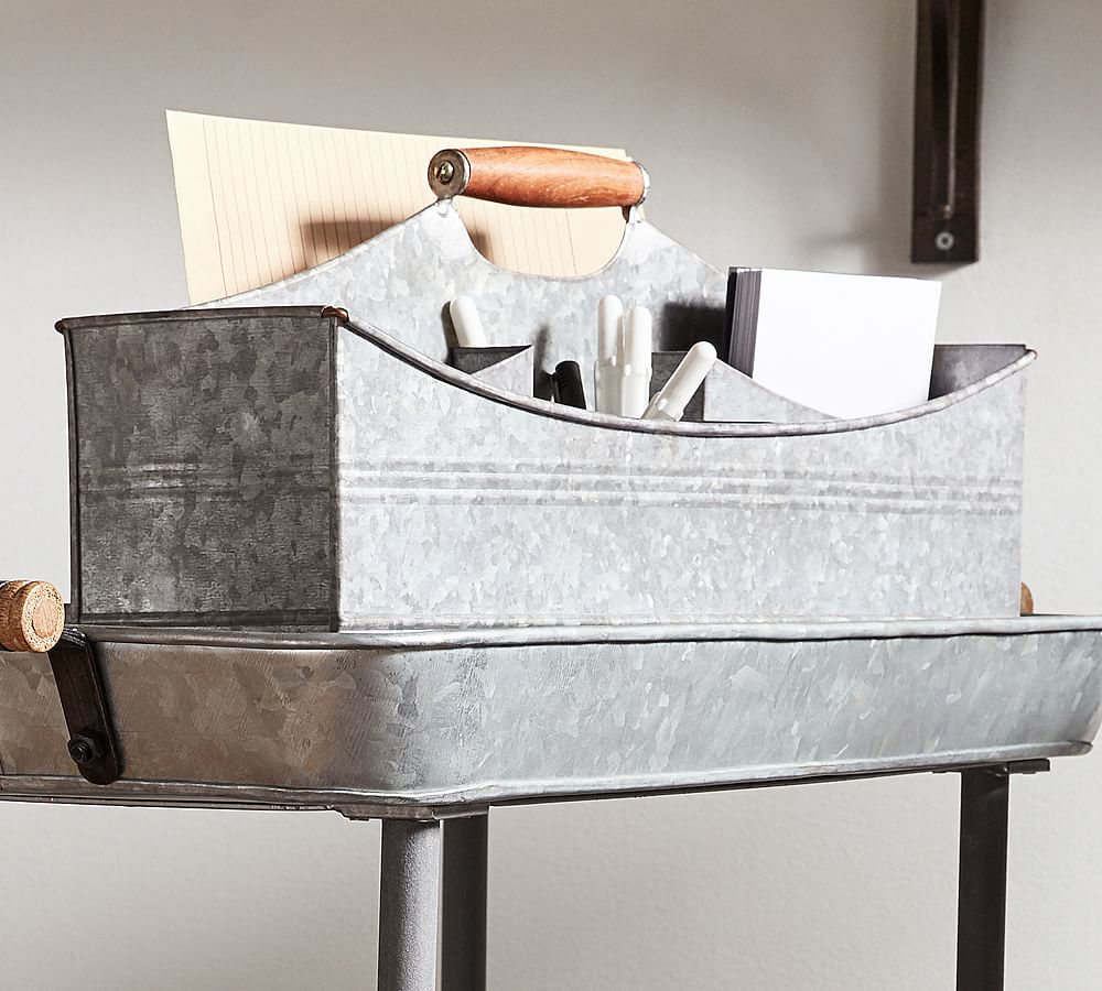 Galvanized Desk Caddy | Pottery Barn