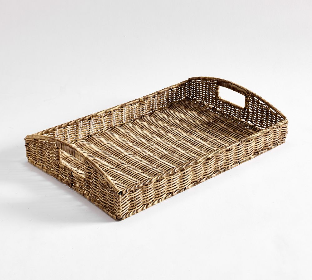 Reeve All Weather Wicker Tray | Pottery Barn