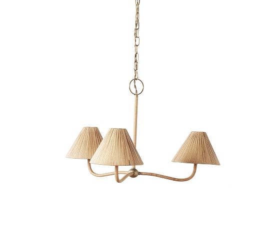 Dayna Round Rattan Chandelier | Pottery Barn