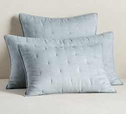 Belgian Flax Linen Tufted Quilt | Pottery Barn