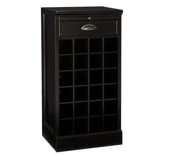 Open Box: Modular Wine Bar, Wine Grid Base, Black | Pottery Barn
