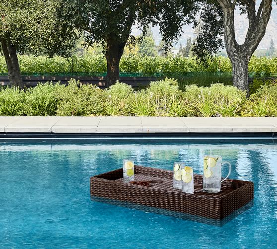 Torrey Oversized Floating Pool Rectangular Tray | Pottery Barn