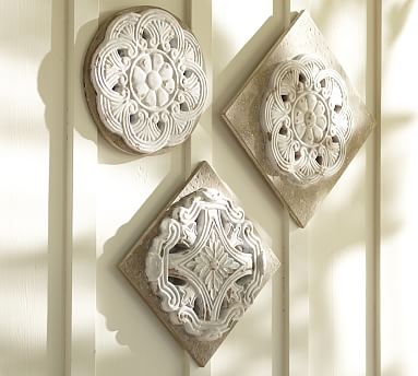 Ceramic Medallions, Set of 3 | Wall Decor | Pottery Barn