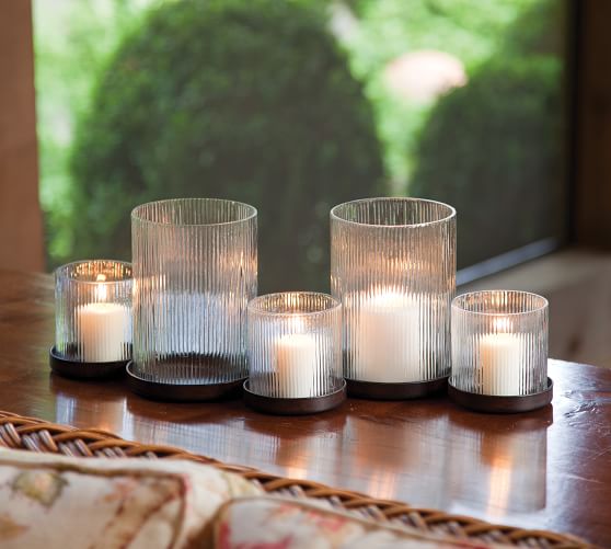 Hammered Glass Multi Candle Holder | Pottery Barn