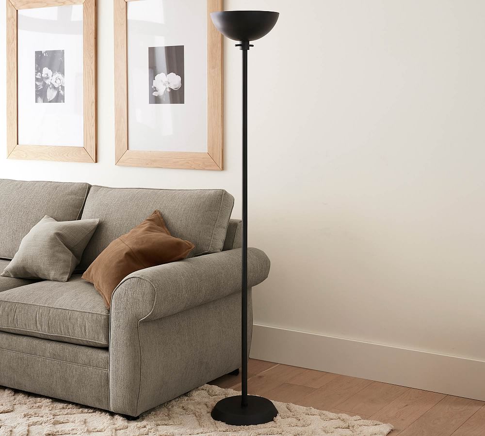 Caufield Metal Dome Uplight Floor Lamp | Pottery Barn