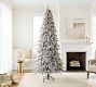 Lit Flocked Snow Pine Faux Christmas Tree | Pottery Barn
