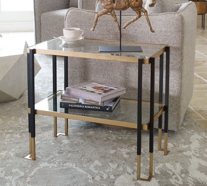 Keller Rectangular Glass Accent Table (28") | Pottery Barn