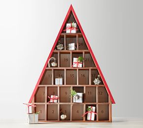 Rustic Wooden House Advent Calendar | Pottery Barn
