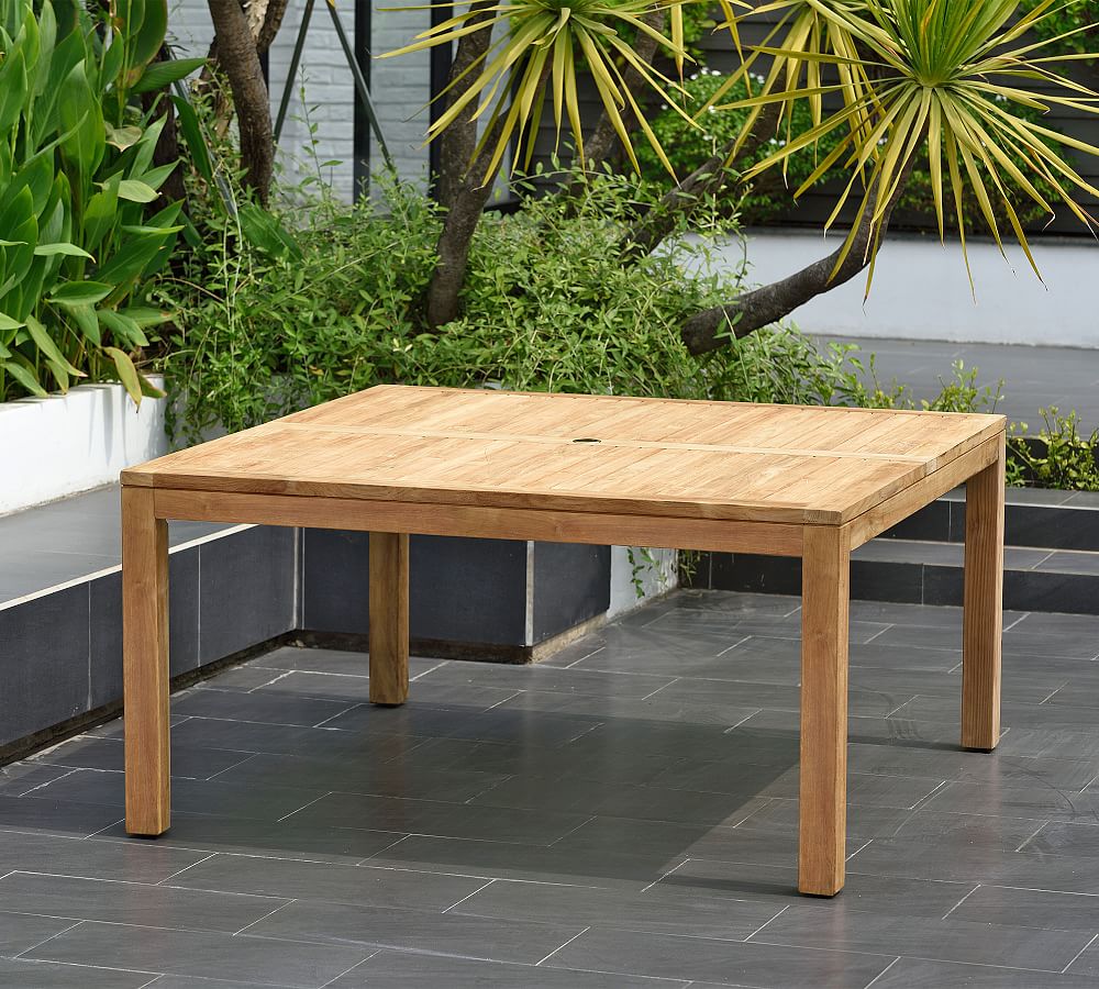 Saldano Teak Square Outdoor Dining Table | Pottery Barn