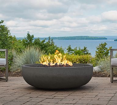 Buckett 48" Round Concrete Natural Gas Fire Pit | Pottery Barn
