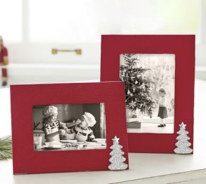 Red Linen Holiday Frame | Pottery Barn