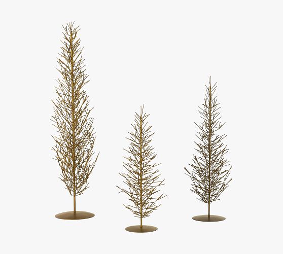 Antique Brass Wire Trees - Set Of 3 | Pottery Barn