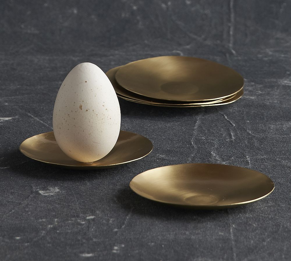 Avila Brass Appetizer Plates - Set of 6 | Pottery Barn