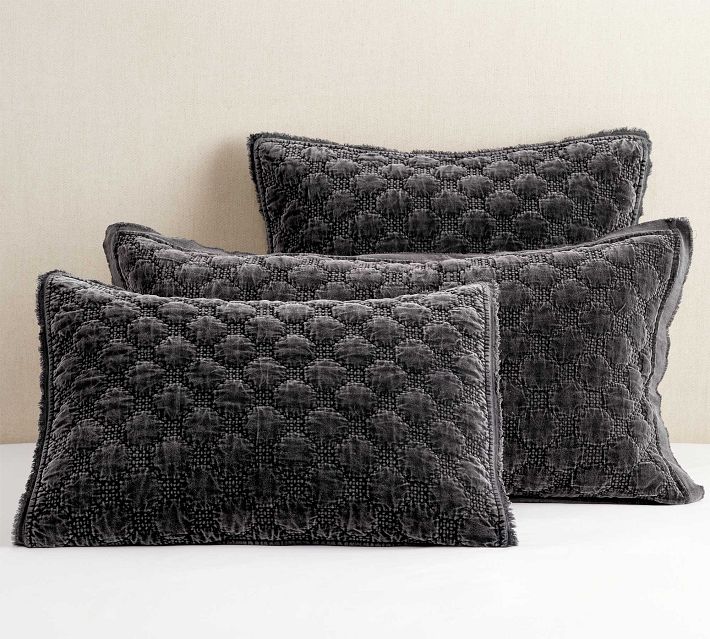 Velvet Lattice Quilted Pillow Shams | Pottery Barn