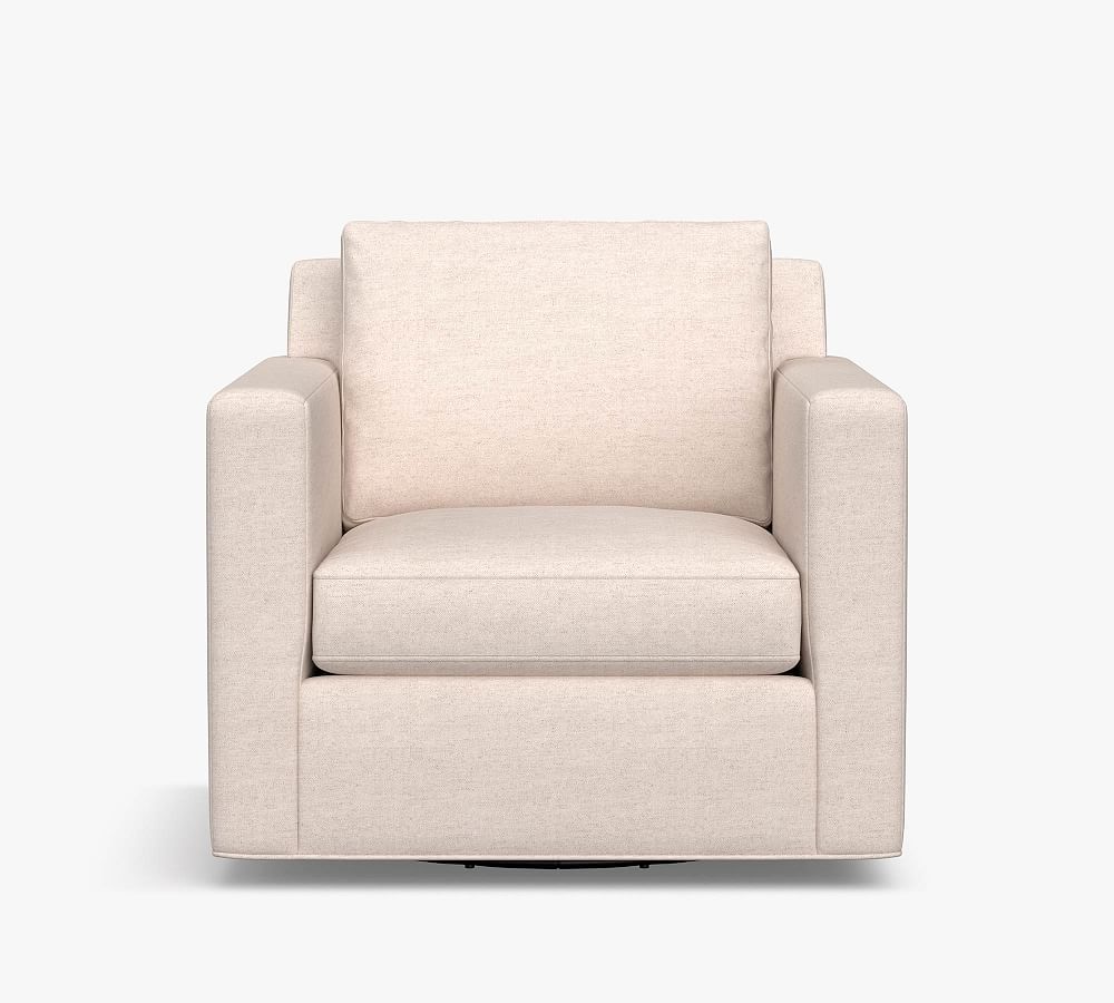 Sanford Square Arm Swivel Chair | Pottery Barn
