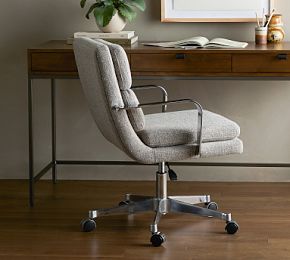 Jace Upholstered Swivel Desk Chair | Pottery Barn