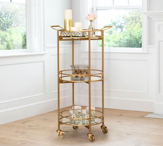 Jurupa Round Metal Bar Cart (21.5") | Pottery Barn