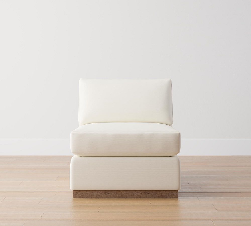 Build Your Own Carmel Recessed Square Arm Wood Base Sectional | Pottery ...