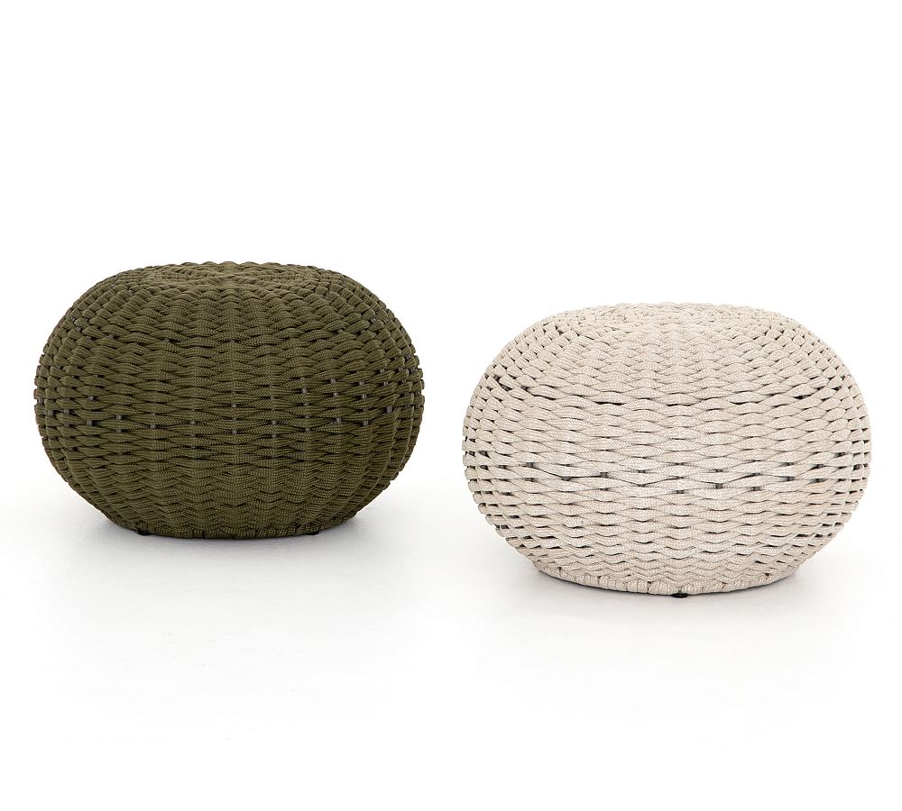 Annette Woven Outdoor Accent Stool | Pottery Barn