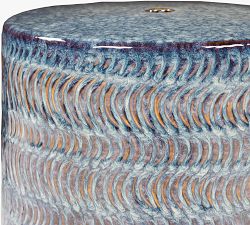 Willow Ceramic Round Outdoor Accent Table | Pottery Barn