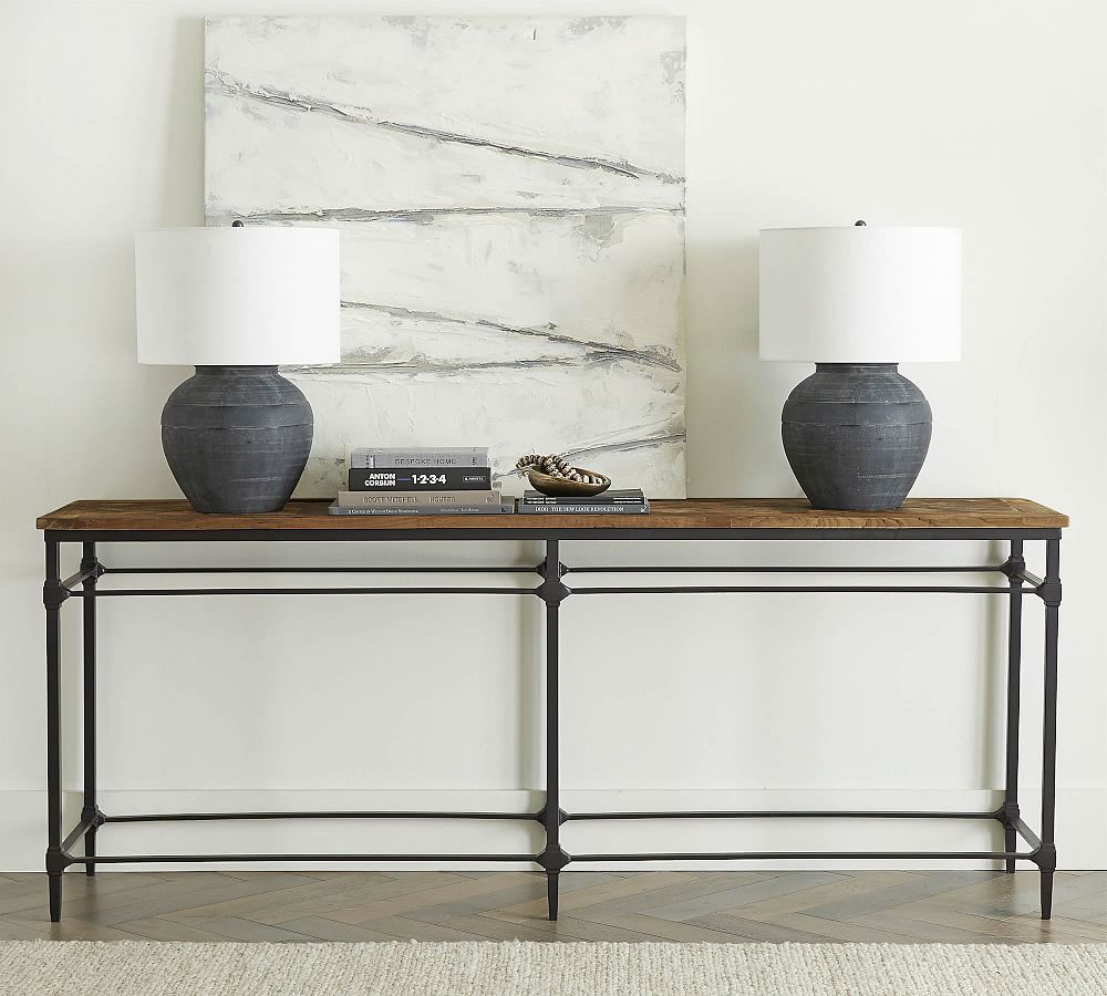 Parquet Reclaimed Wood Grand Console Table | Pottery Barn