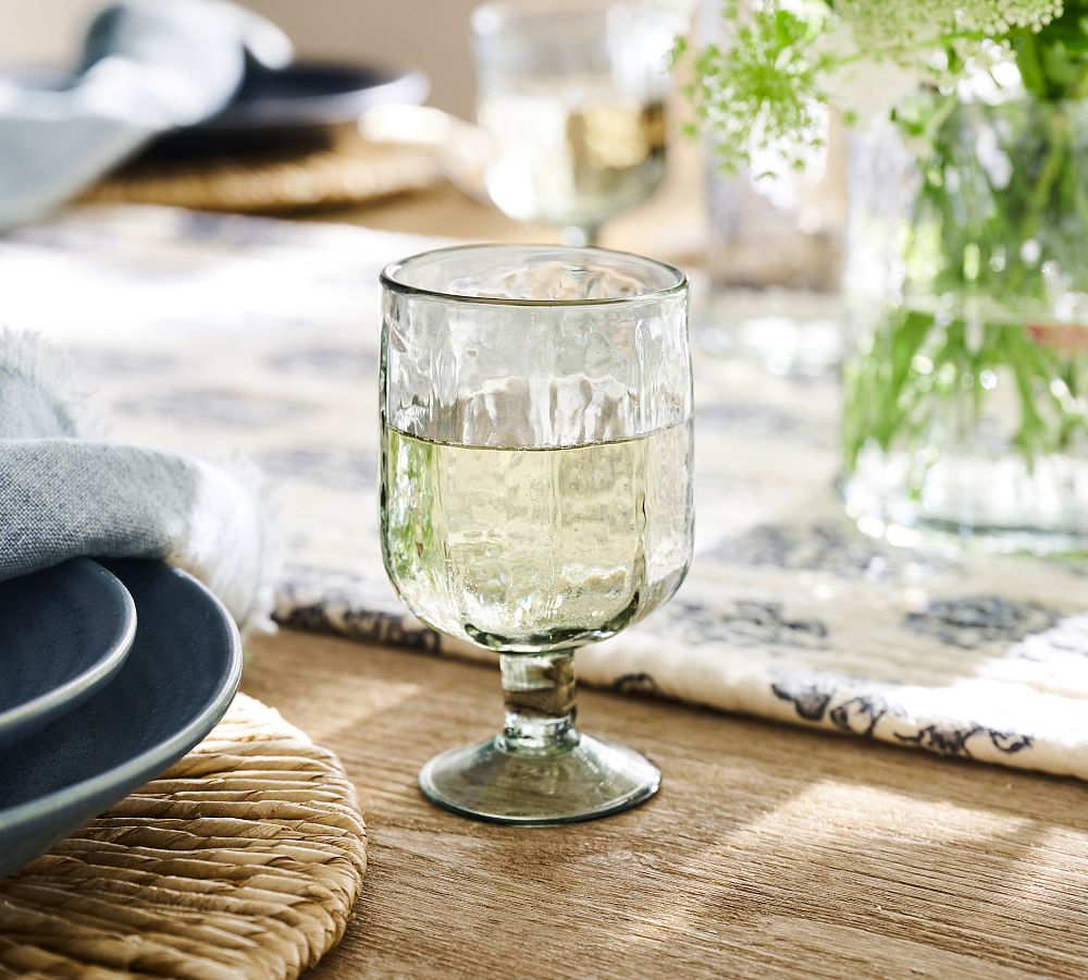 Hammered Handcrafted Glass Goblets | Pottery Barn