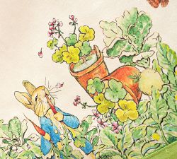 Peter Rabbit™ Garden Cotton/Linen Table Throw | Pottery Barn