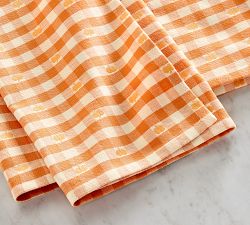 Pumpkin Gingham Organic Cotton Tea Towels - Set of 2 | Pottery Barn