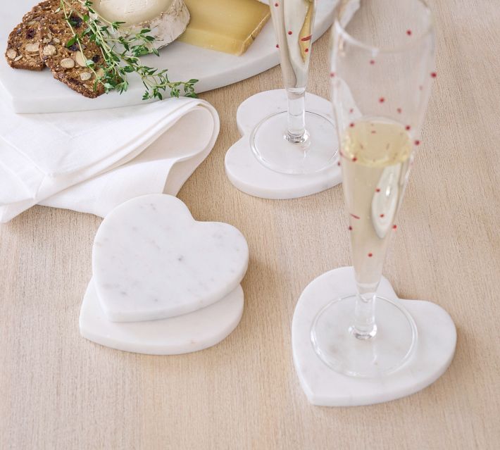 Marble Heart Coasters - Set of 4 | Pottery Barn