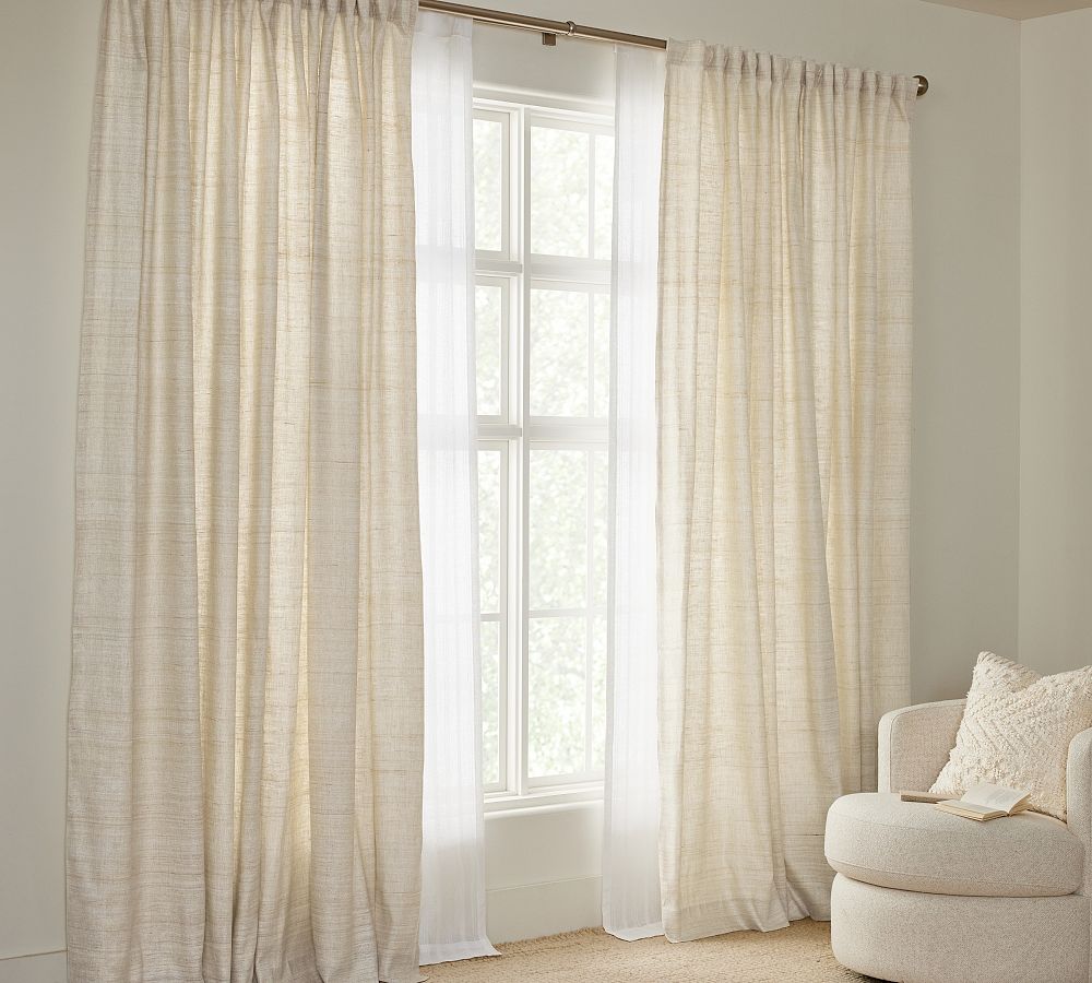 Open Box: Raw Silk Linen Curtain | Pottery Barn