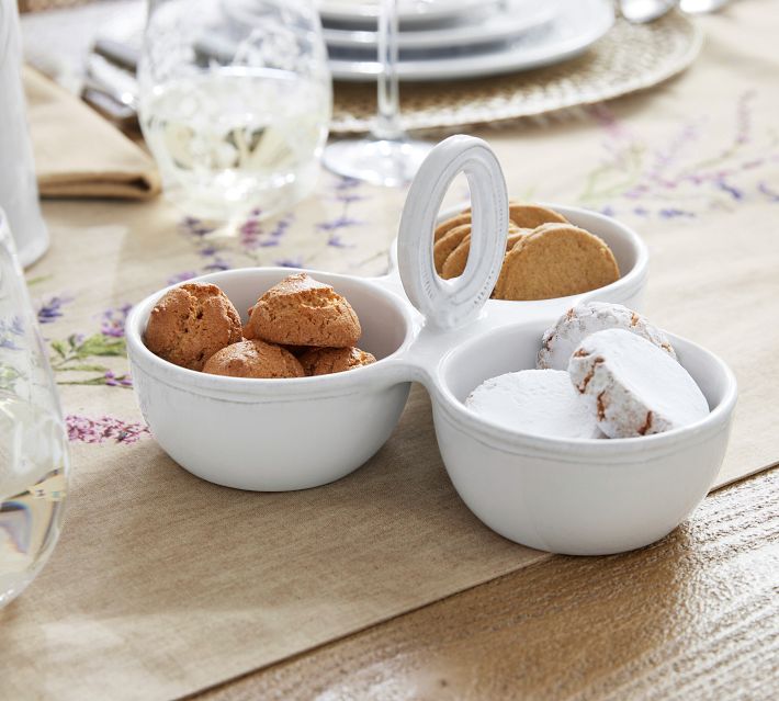 Monique Lhuillier Arles Triple Condiment Server | Pottery Barn