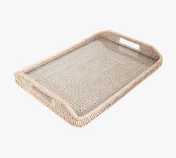 Tava Handwoven Rattan Rectangular Serving Tray | Pottery Barn