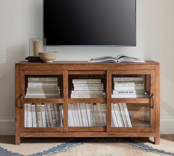 Menlo Glass Media Console (54") | Pottery Barn