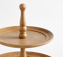 Turned Wood Tiered Stand | Pottery Barn