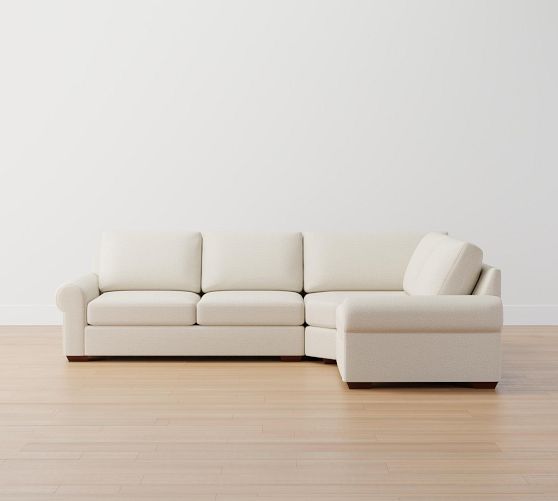 Big Sur Roll Arm 3-Piece Wedge Sectional (129") | Pottery Barn