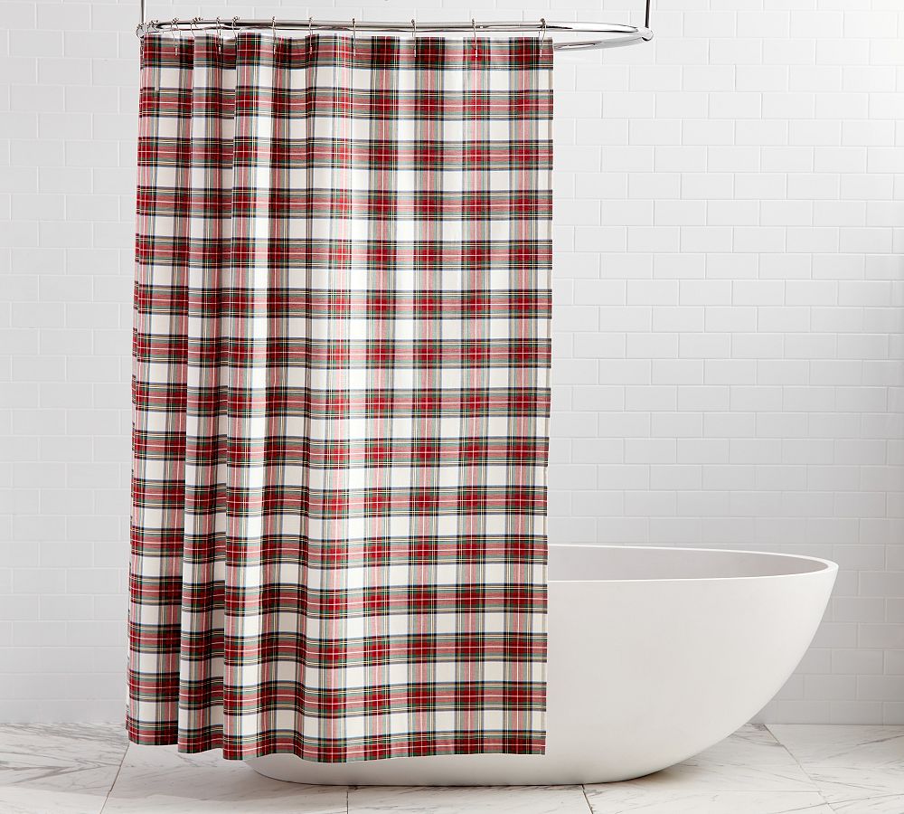 Stewart Plaid Shower Curtain | Pottery Barn