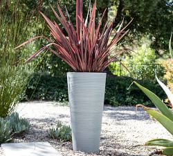 All Weather Eco Hevea Tapered Cylinder Tall Outdoor Planters | Pottery Barn