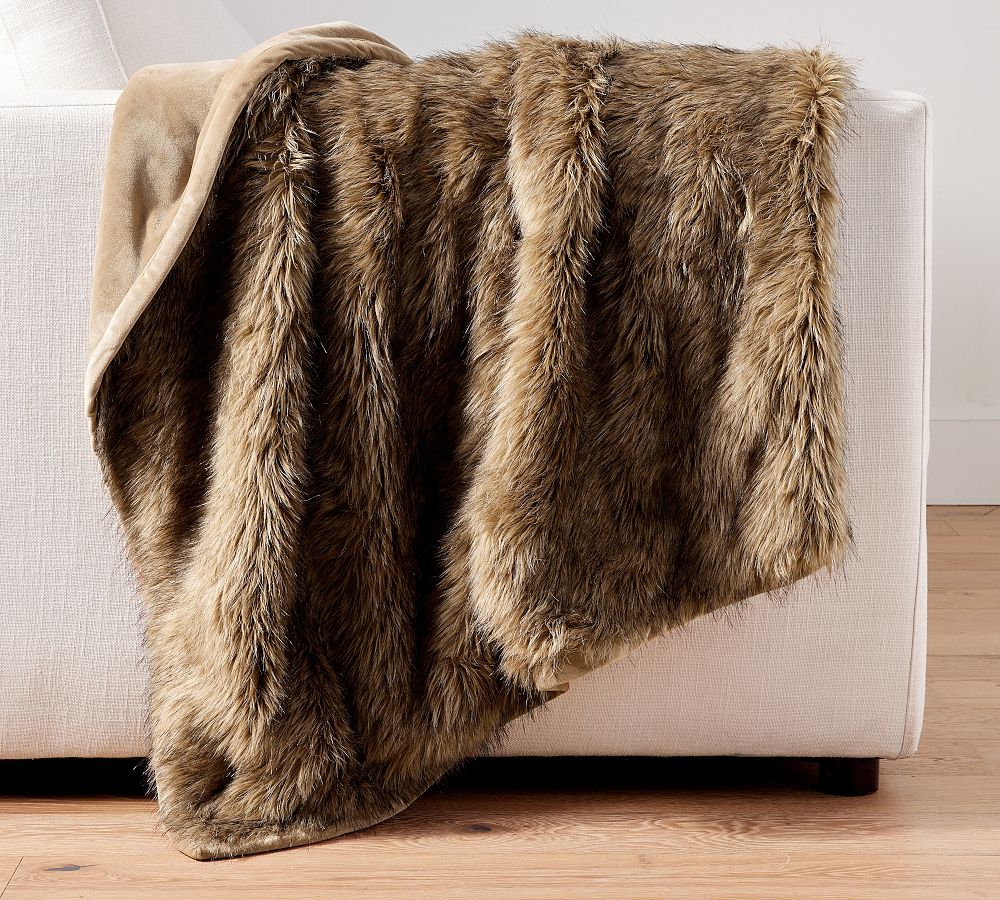 Faux Fur Luxe Ombre Throw | Pottery Barn