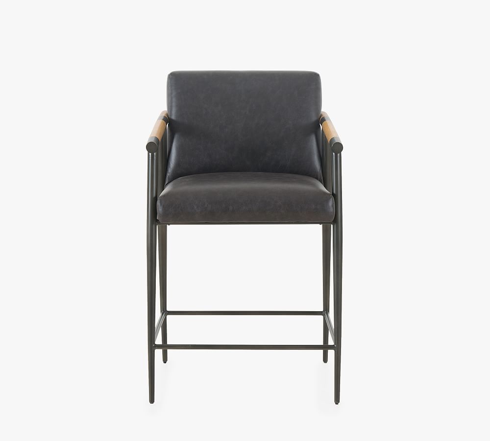 Russell Leather Stool | Pottery Barn