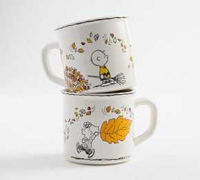 Peanuts™ Harvest Charlie Brown Decal Mugs - Set of 2 | Pottery Barn