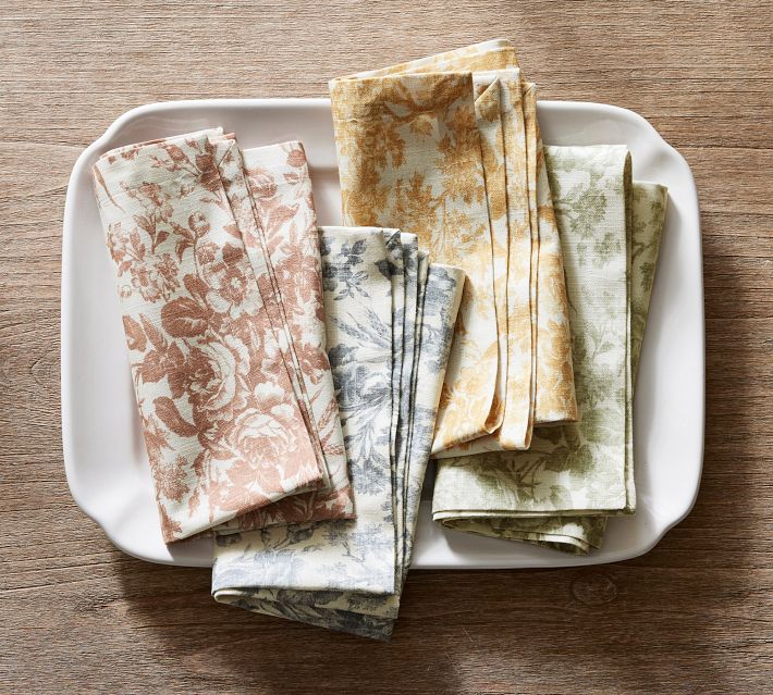 Sorrel Toile Organic Cotton Napkins - Set of 4 | Pottery Barn