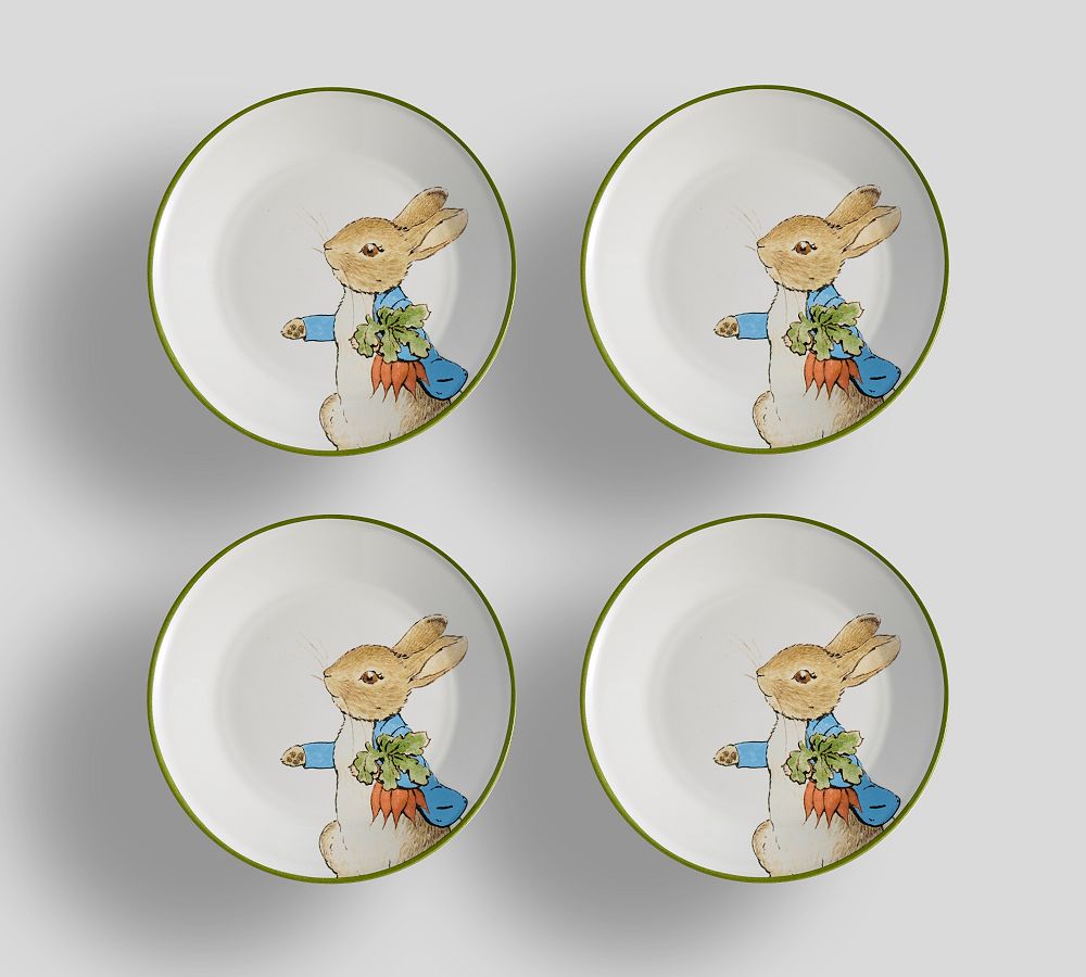 Peter Rabbit™ Bunny Stoneware Appetizer Plates - Set of 8 | Pottery Barn
