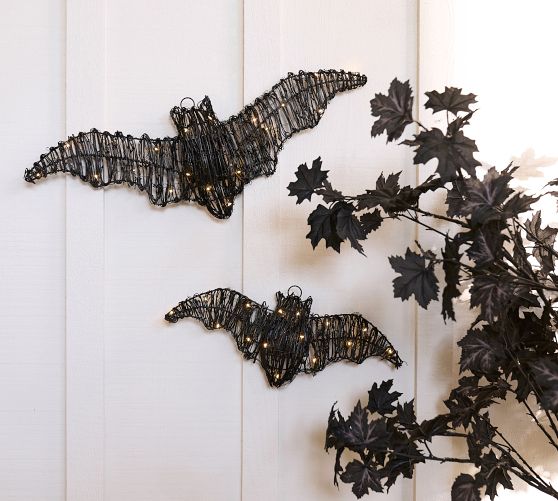Lit Woven Bats - Set of 2 | Pottery Barn